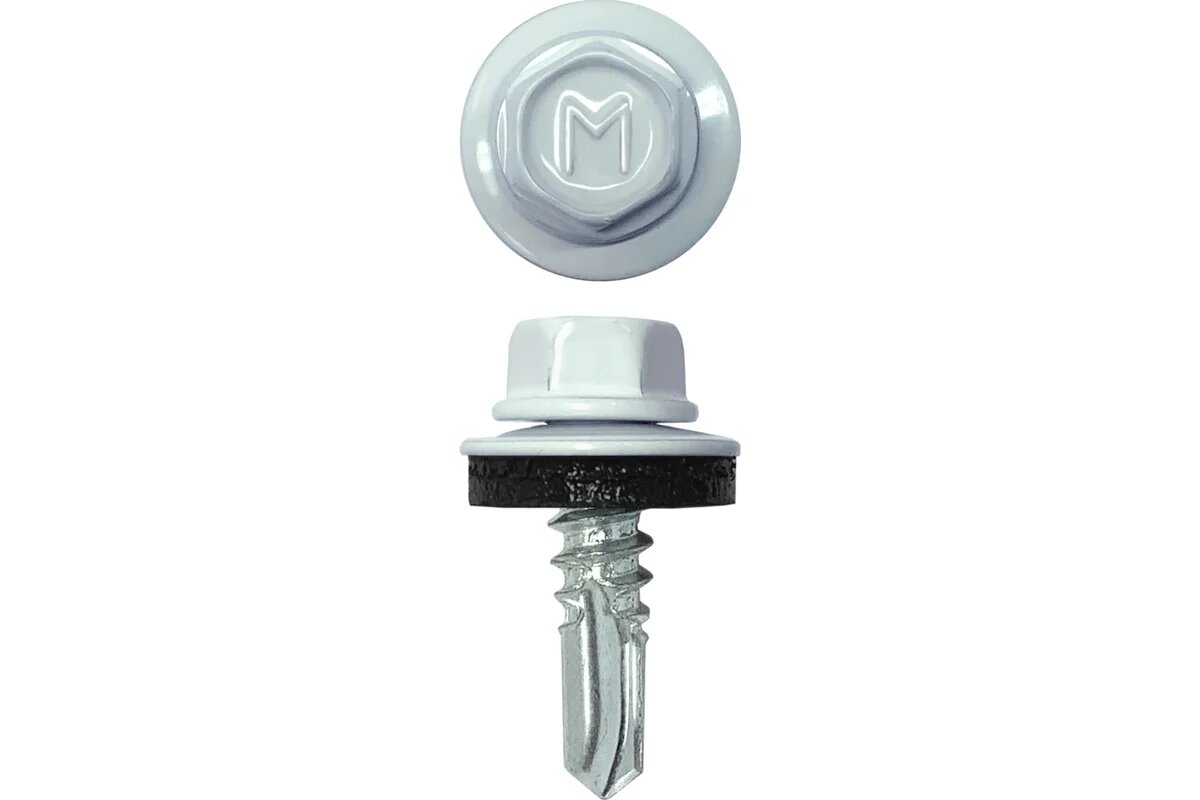 Саморез Кровельный МастерБолтиков Белый 5,5 x 19 мм RAL 9003 ( 100 шт )