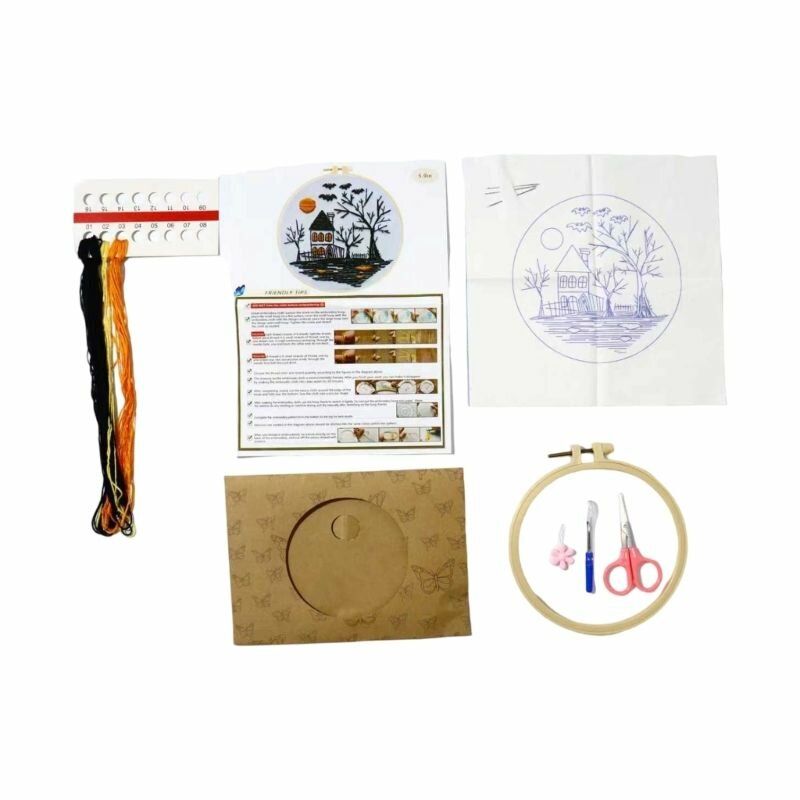 Набор для Вышивания Крестиком На Хэллоуин-Узор Дома С Привидениями