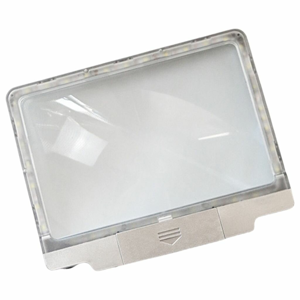 Портативное квадратное увеличительное стекло Френеля с регулируемой яркостью 36LED-серебристое-5-кратное увеличение