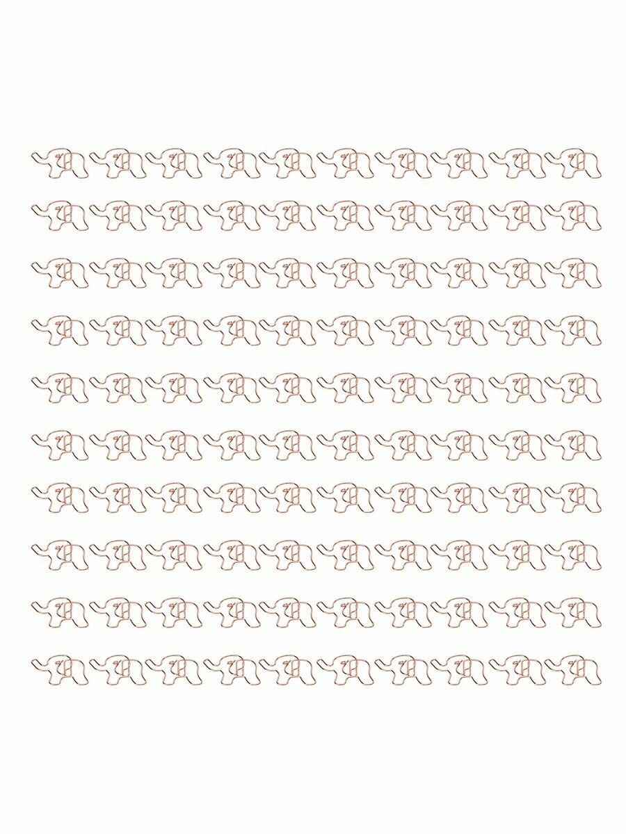 100 шт, скрепки из розового золота, гальванические, нескользящие, с ящиком для хранения для офисной организации, классификация файлов и настольные аксессуары в виде слоненка