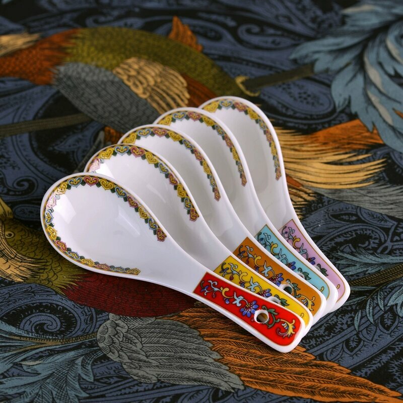 Бытовая керамическая маленькая ложка, посуда, маленькая ложка для супа, ложка для каши, цвет эмали, настольная ложка,