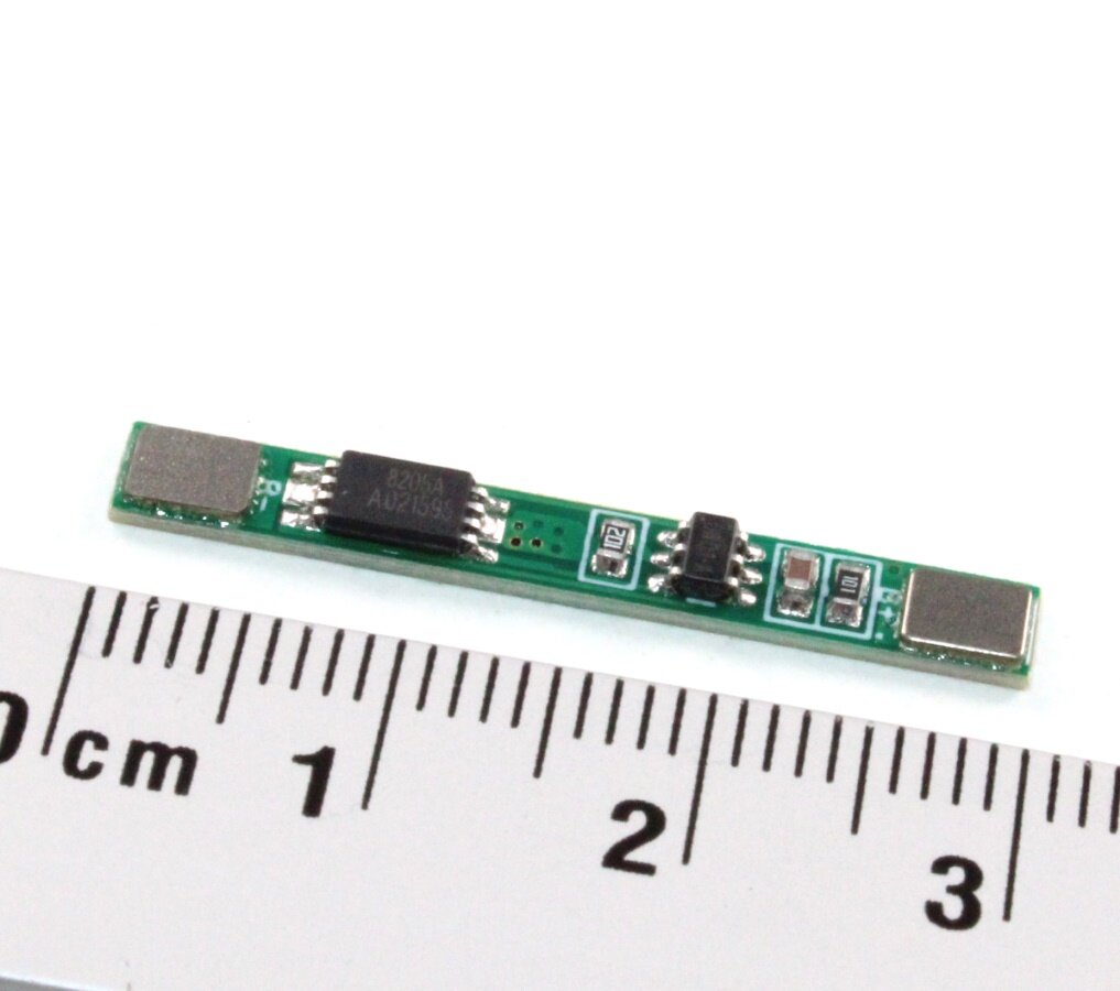 BMS 1S, 3A под пайку, Контроллер заряда Li-Ion аккумуляторов, (FS8205A, DW01)