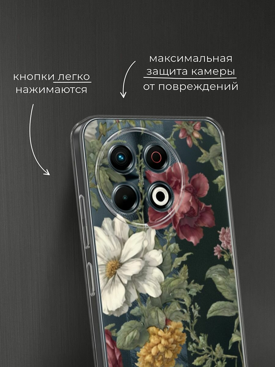 Чехол на Tecno Spark 30 Pro / Текно Спарк 30 Про с принтом Акварельные цветы 2 — фото 1