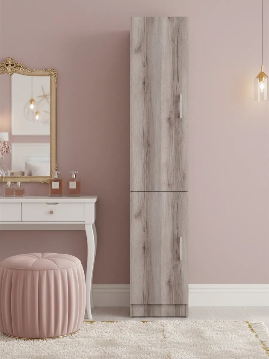 Шкаф пенал FRESTER деревянный распашной с полками для одежды, от производителя