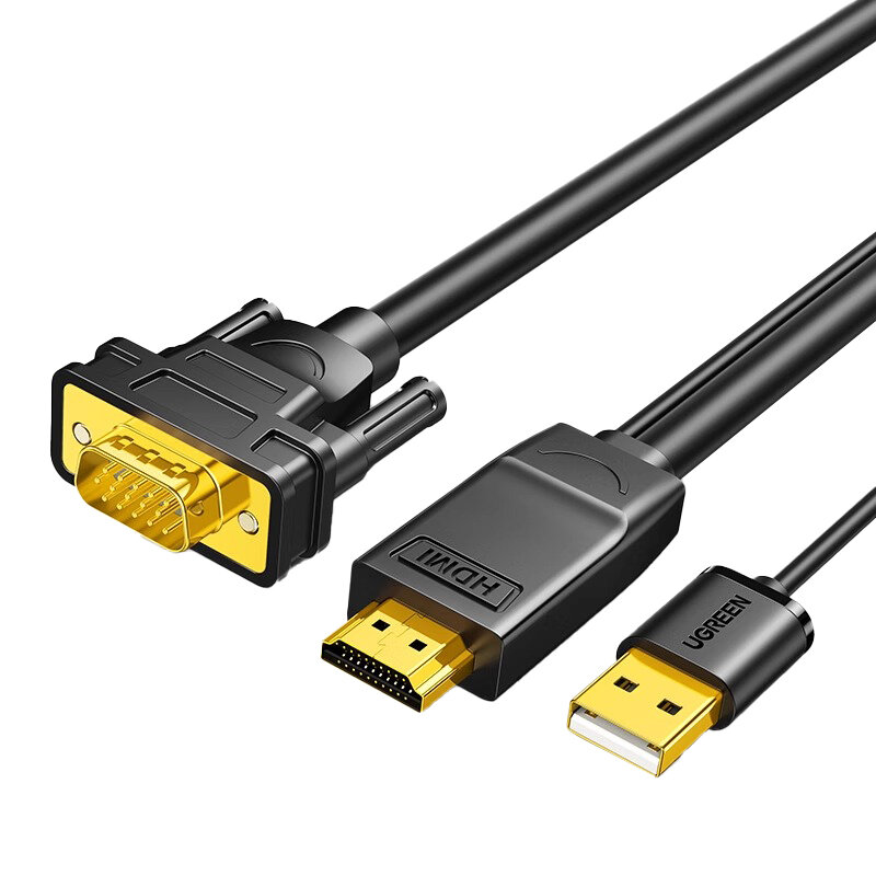 RF-модулятор UGREEN HDMI to VGA Cable, round wire 1.5m, 30449