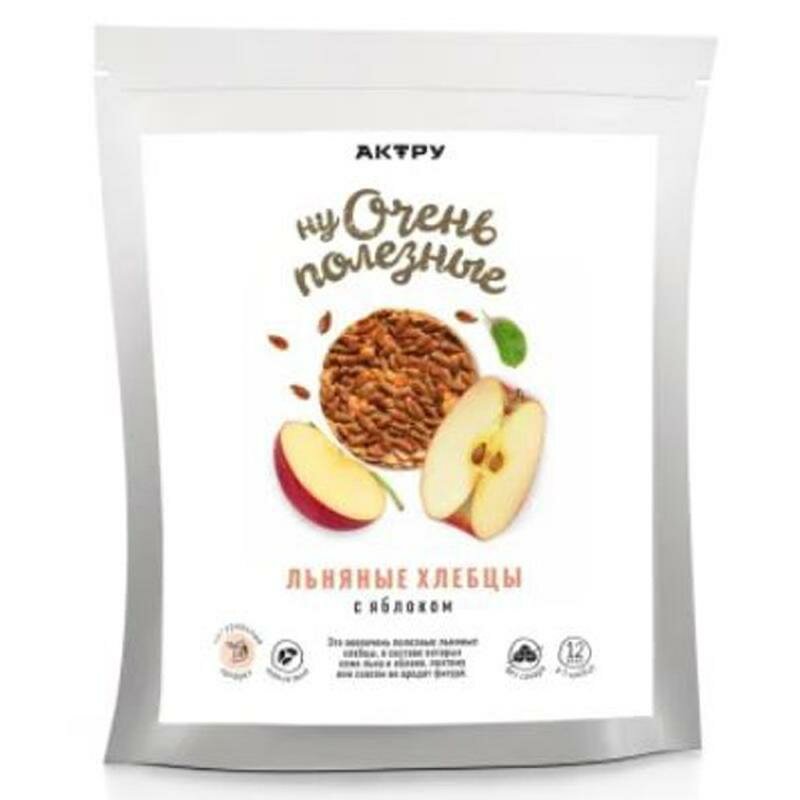 Хлебцы льняные сладкие с яблоком "Полезный перекус", 80 г