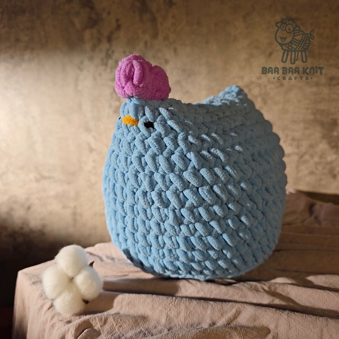 Плюшевая игрушка вязаная синяя цыпленок для Stardew Valley Shane - большая размер 28 см, мягкая фигурка, ручная работа