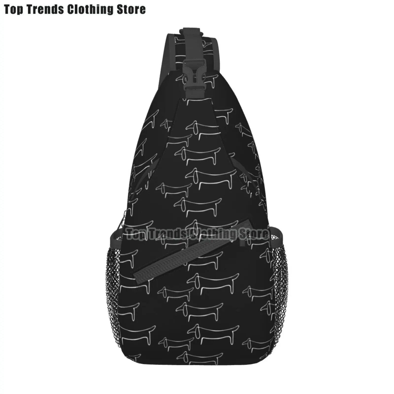 Fashion Gray Dachshunds Dackel Crossbody Sling Рюкзак-рюкзак The Wiener Dog Teckel Плечевая сумка для походов