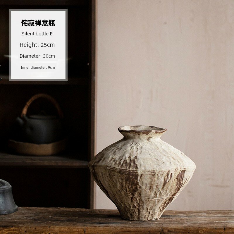 Ручная керамическая ваза в стиле Суки для сухих цветов, минималистичный домашний декор, модель Б
