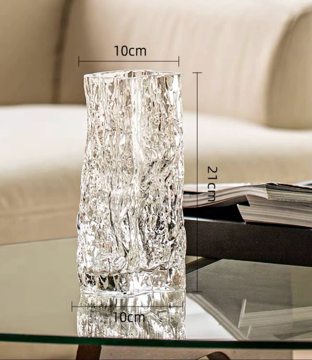 Изысканная ваза класса люкс, прозрачный стеклянный цветочный сосуд с градиентом изумрудно-зеленого цвета, скандинавский