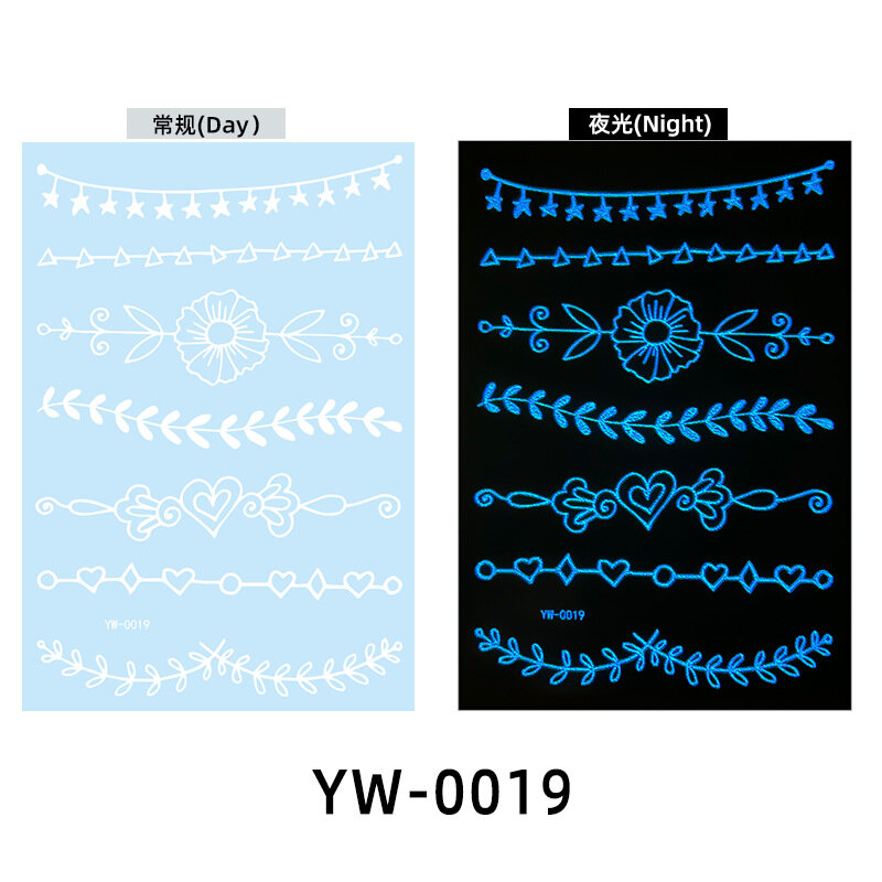 Временные татуировки-наклейки, светящиеся в темноте, временные татуировки-наклейки в индийском стиле «Ханна кружево», вырезанные изображения рук, татуировки хной.