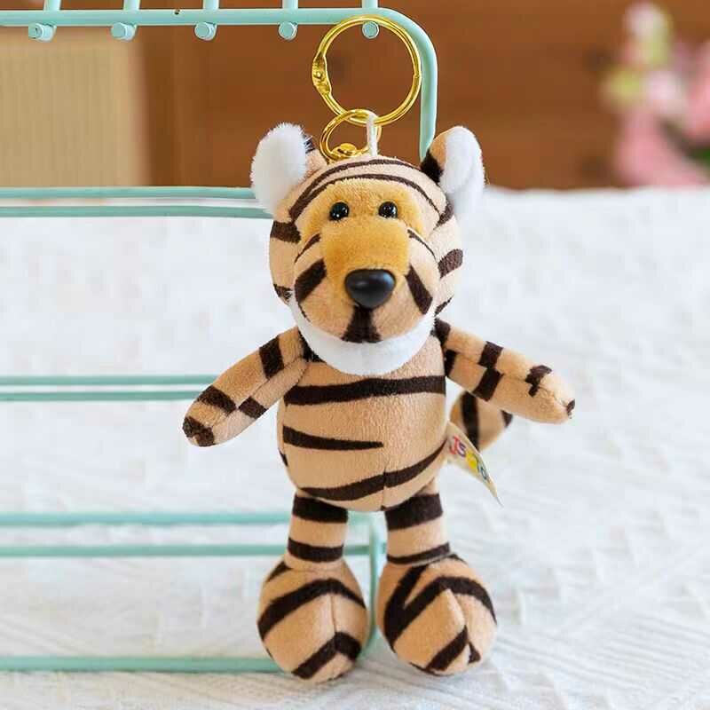 Подвеска-тигр из плюша 15 см, детский подарок на день рождения, игрушка-ключевая бусина с темой джунглей