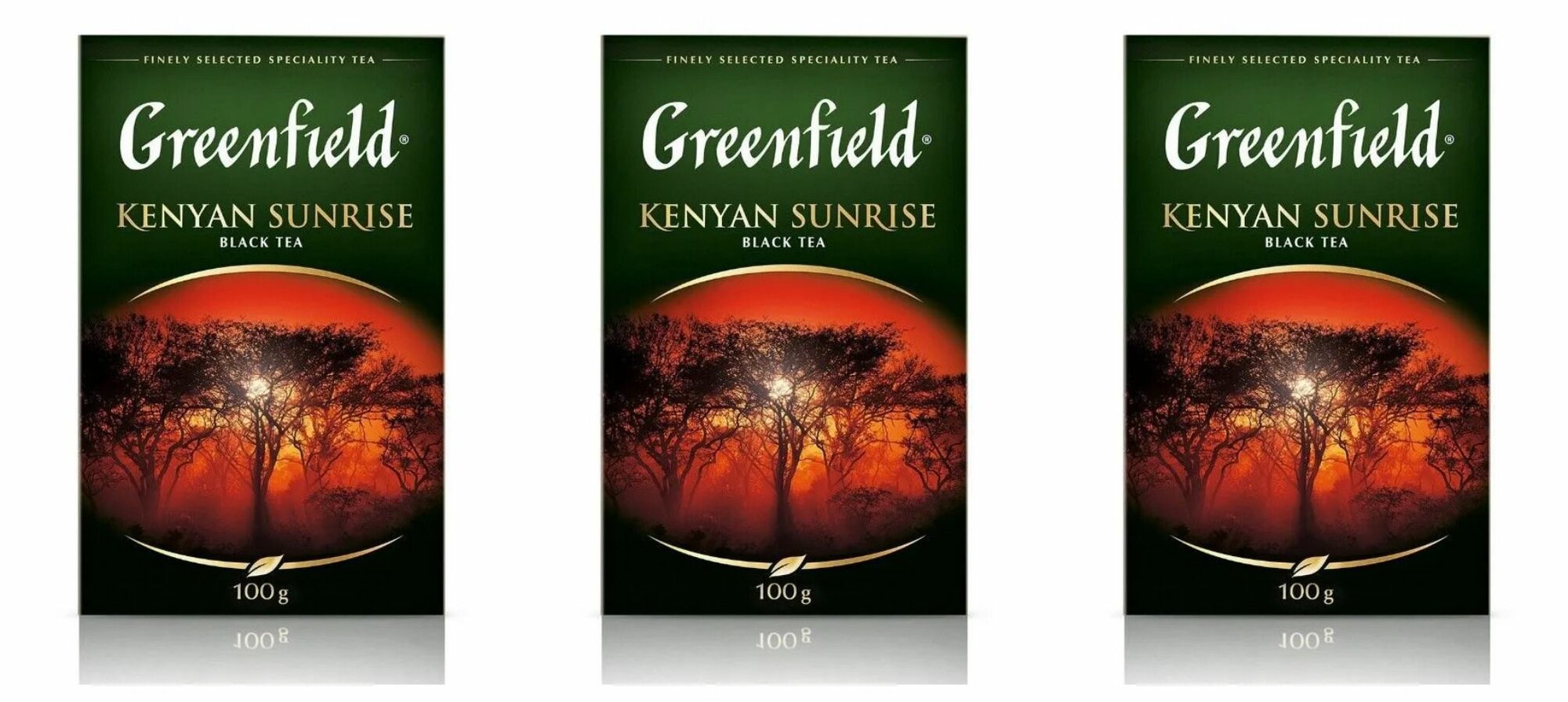 Greenfield Чай черный Kenyan Sunrise, 100 г, 3 уп