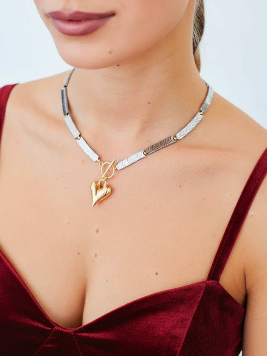 Колье, гематит, металл