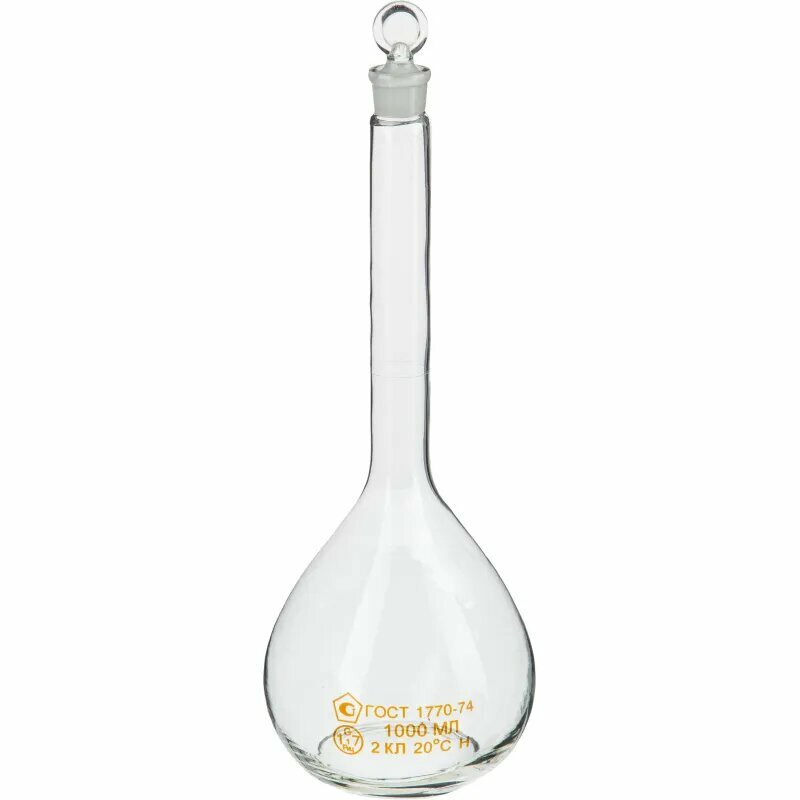 Колба мерная с прит. пр. 2-1000 ПМ, ГОСТ 1770-74, 1779286