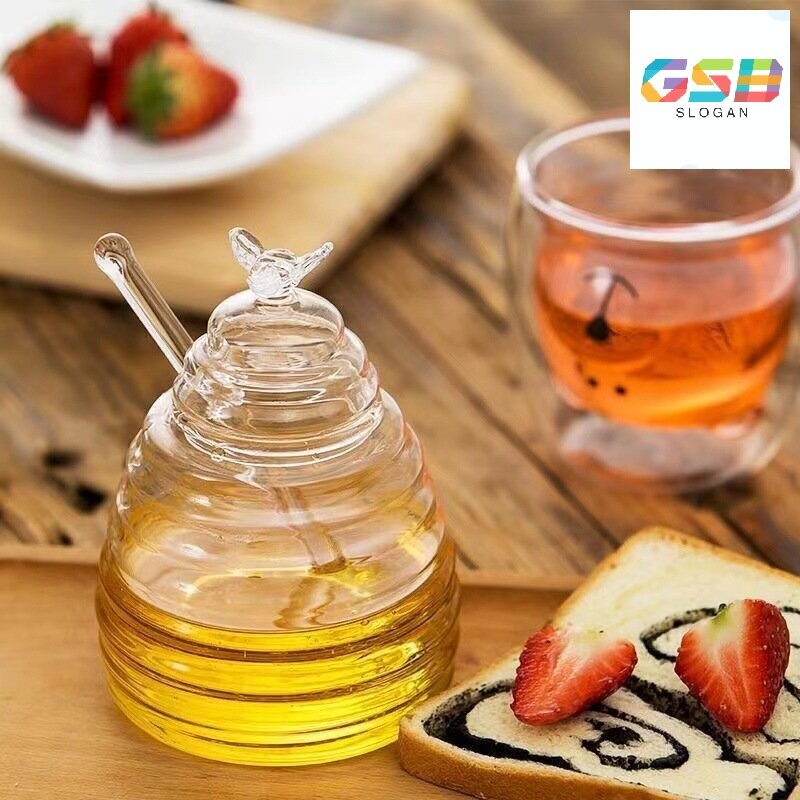 Банка для меда "Креативная", боросиликатное стекло, мешалка, 500мл