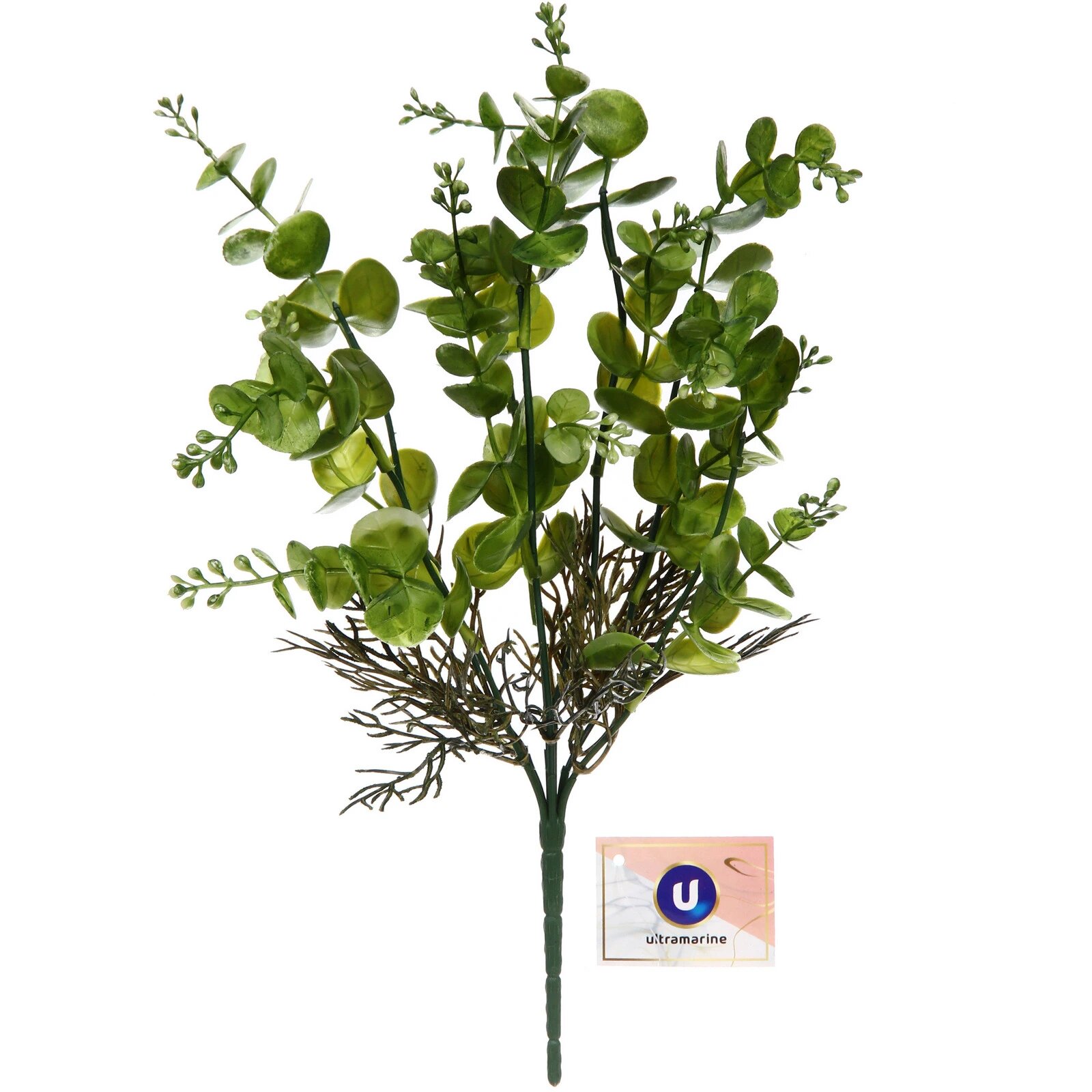 Искусственная ветка эвкалипта «Волшебство трав», 35 см, темно-зеленый, для декора и композиций