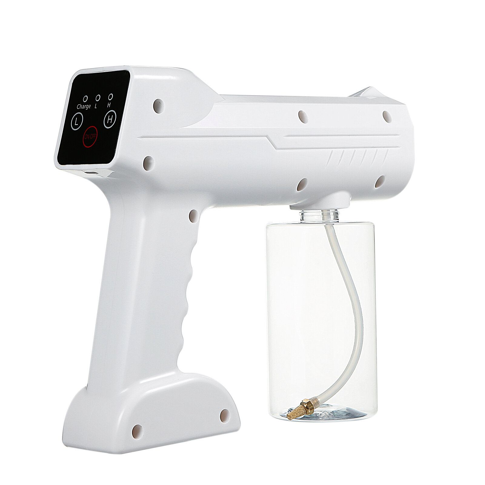 Q7-01 Нано-атомайзер 300ml Электрический портативный паровой пистолет с большим объемом для дома/офиса/школы/магазина/сада, модель Q7-01, материал ABS, цвет белый, напряжение 110-240V, мощность 10W, питание встроенный литий-аккумулятор 4800mAh, время