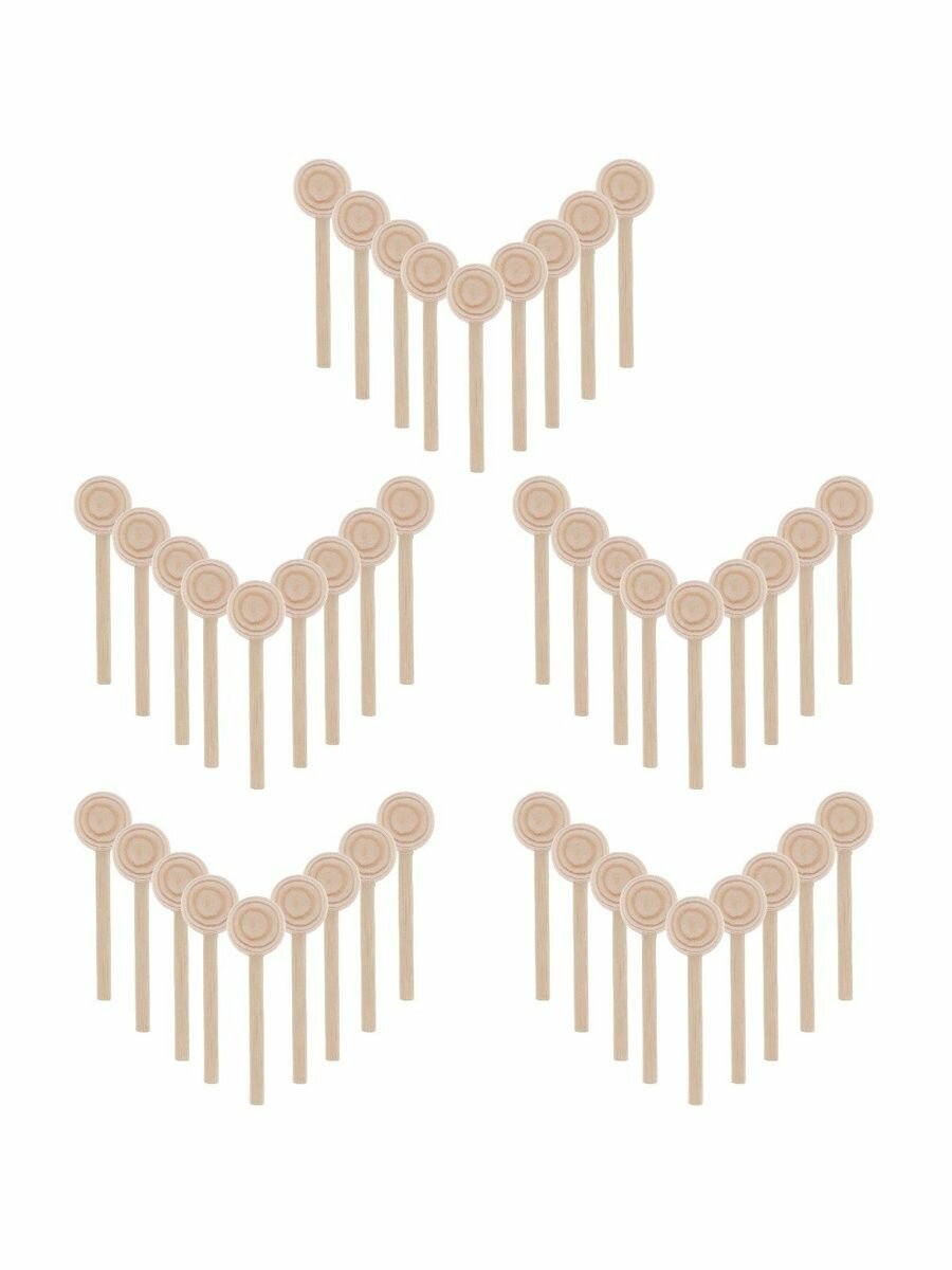 Деревянные бусины на палочке бежевого цвета для декорирования, набор из 50 шт