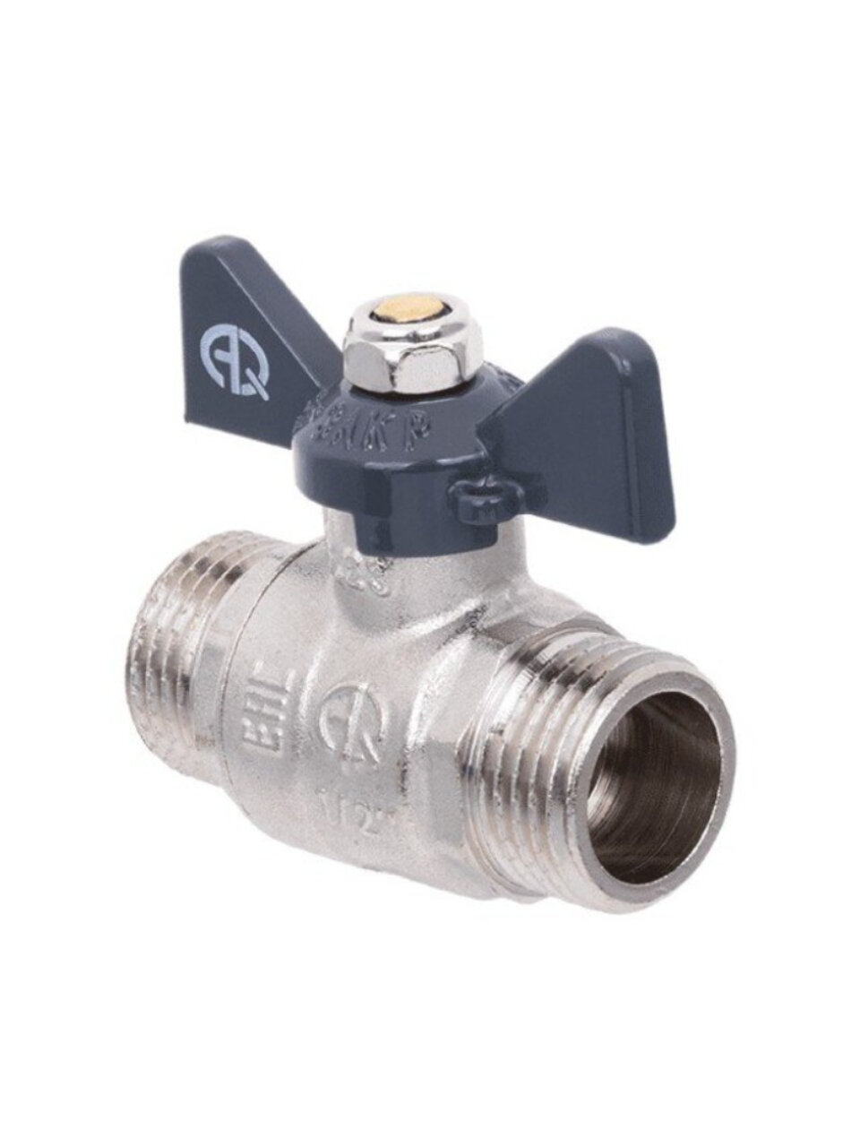 Кран для воды, 1/2', ш-ш, латунь, ручка-бабочка, AquaLink