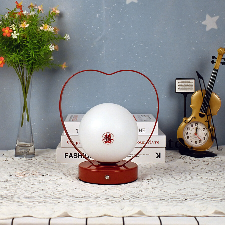 Креативная простая модная свадебная декорация для комнаты, настольная лампа для спальни, красная вечная лампа, праздничная атмосфера, ночник
