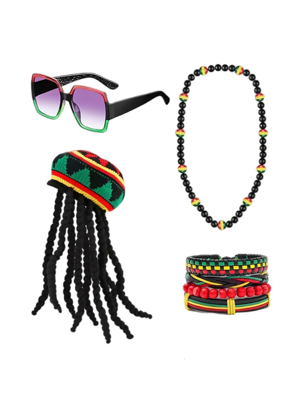 Комплект африканских серёжек в стиле раста, B1