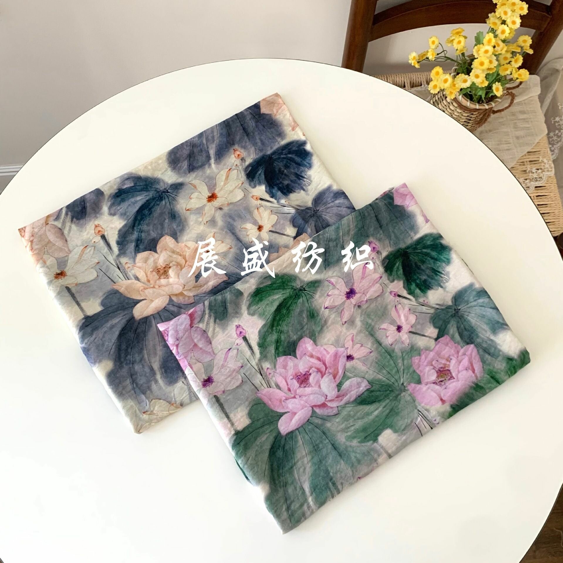 Ткань крапива рами для пошива одежды, платьев, рубашек и рукоделия, девушки картина на светло-зеленый, отрез 200*140см