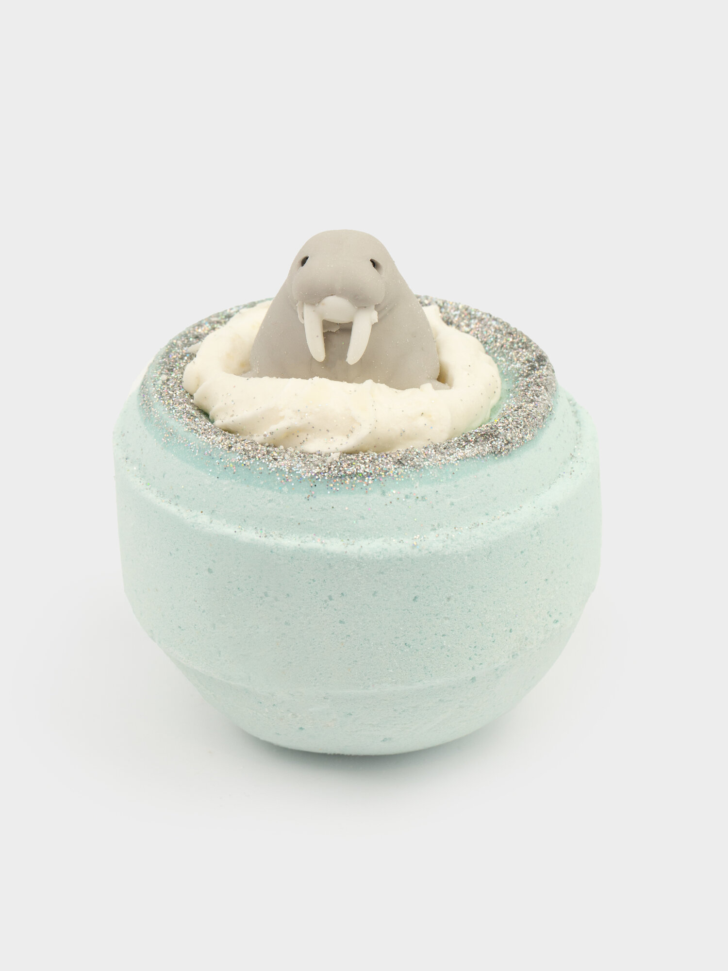 Бомбочка для ванны, 130 гр, с игрушкой, голубая, Маршмеллоу, Морж, Aquatic animals, Kuchenland