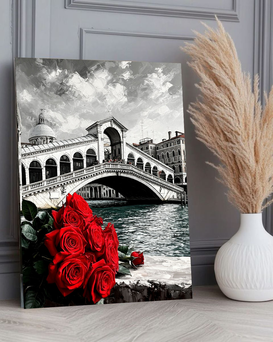 Картина по номерам "Букет алых роз" 40х50 см, хлопковый холст на подрамнике, акрил, Hobby Home