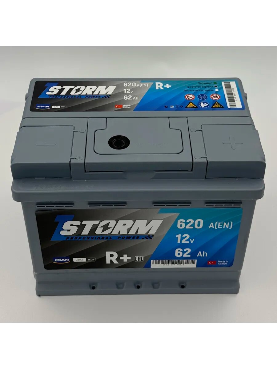 Аккумулятор STORM 62R 12V 62Ач 620А 242x175x190 обр. пол.