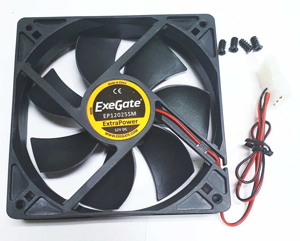 Вентилятор 120x120x25 Exegate ExtraPower EP12025SM, 1800rpm, 28dB(M), 0.23A, SLB, molex