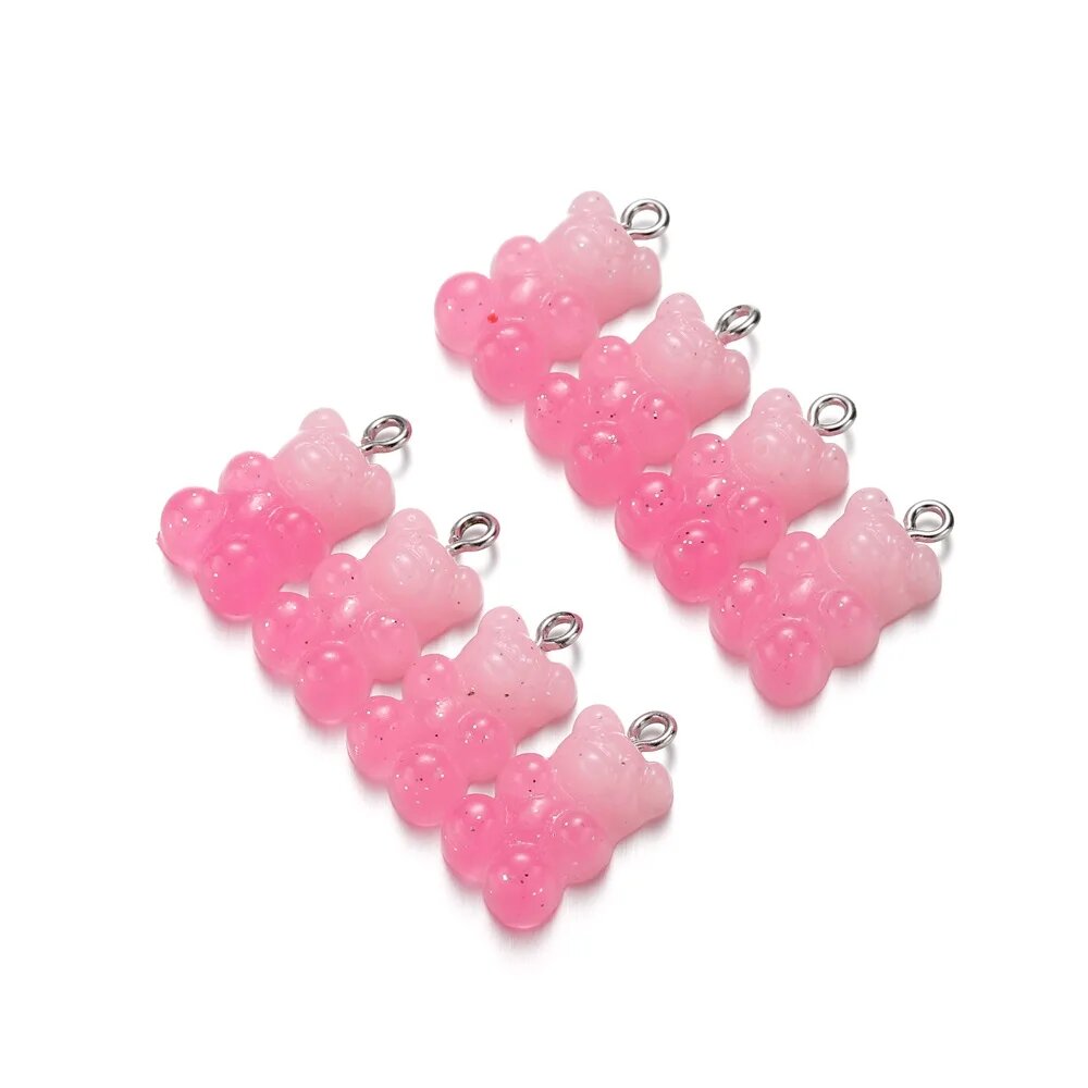 Подвески-мишки из смолы AGCFABS Розовый, Pink red01
