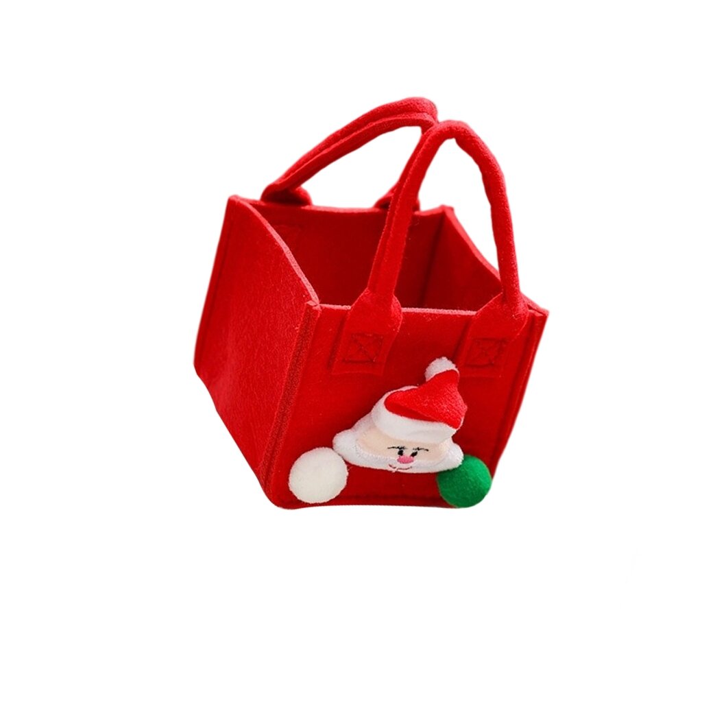Рождественская фетровая сумка В Канун Рождества Apple Box Переносной Подарок Apple Bag-Красное вино-Square style one