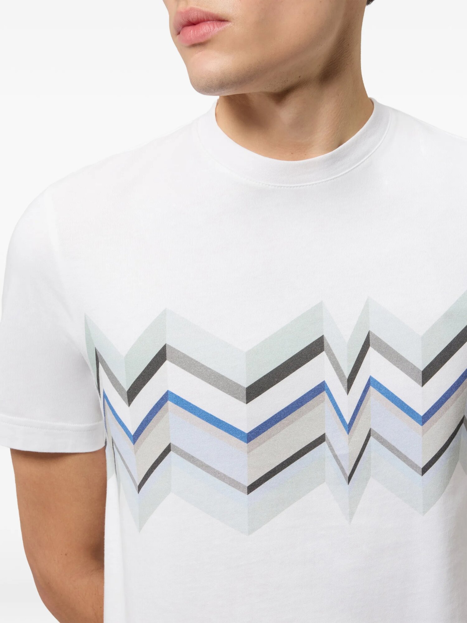 Футболка Missoni, размер 46, бежевый/белый — фото 1