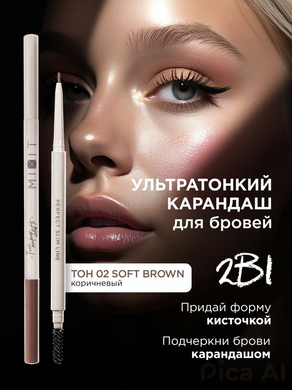 MIXIT Карандаш для бровей автоматический, 02