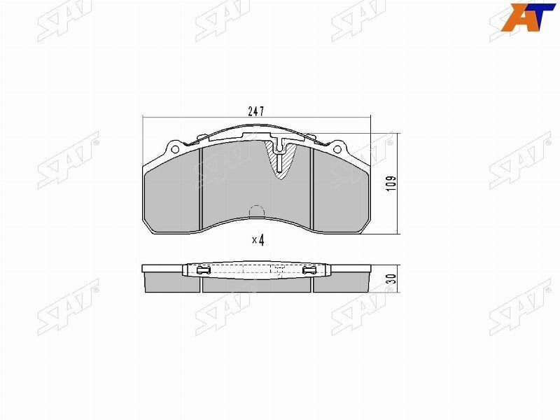 . SAT Тормозные колодки передние для MERCEDES ACTROS/MAN TGA