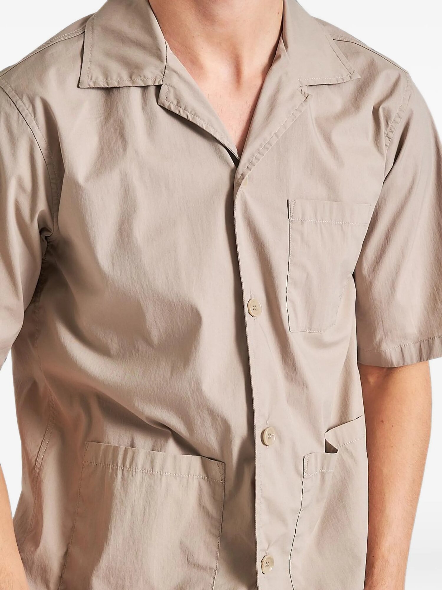 Рубашка Aspesi Patch-pocket spread-collar shirt, размер 54, разноцветный — фото 1