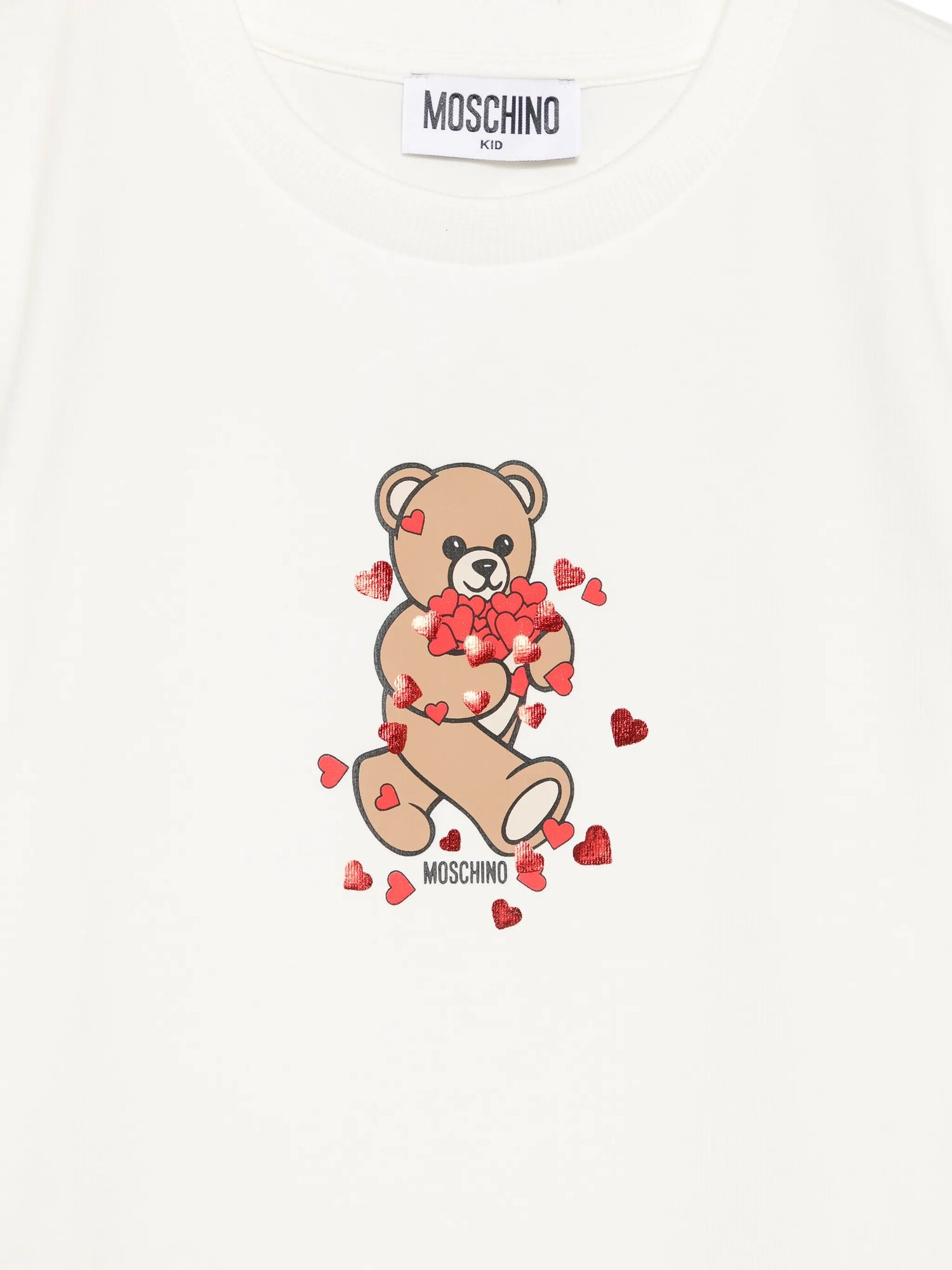 Футболка MOSCHINO Teddy Bear, размер 140, бежевый/белый — фото 1