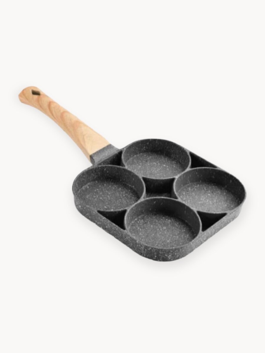 Сковорода для яичницы с мраморным покрытием для омлета/яиц/сырников и блинов 4 . Алюминиевая с антипригарным покрытием.