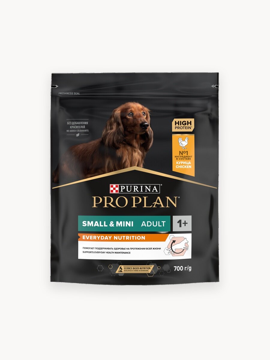 Сухой корм PRO PLAN® EVERYDAY NUTRITION для взрослых собак мелких и карликовых пород с курицей, 700 г