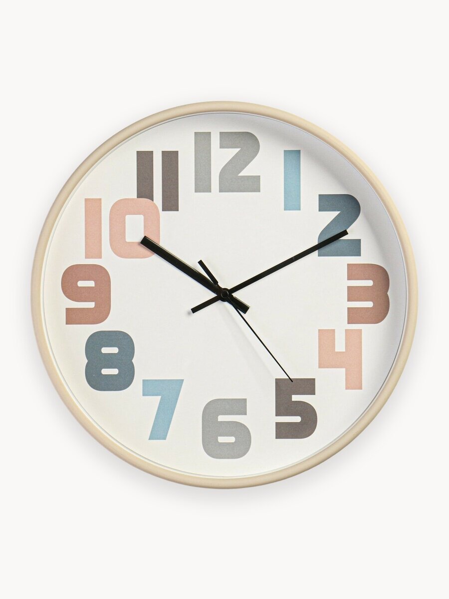 Часы настенные, интерьерные, кварцевые, серия: Классика, d-30.5 см, бесшумные, цвет бежевый