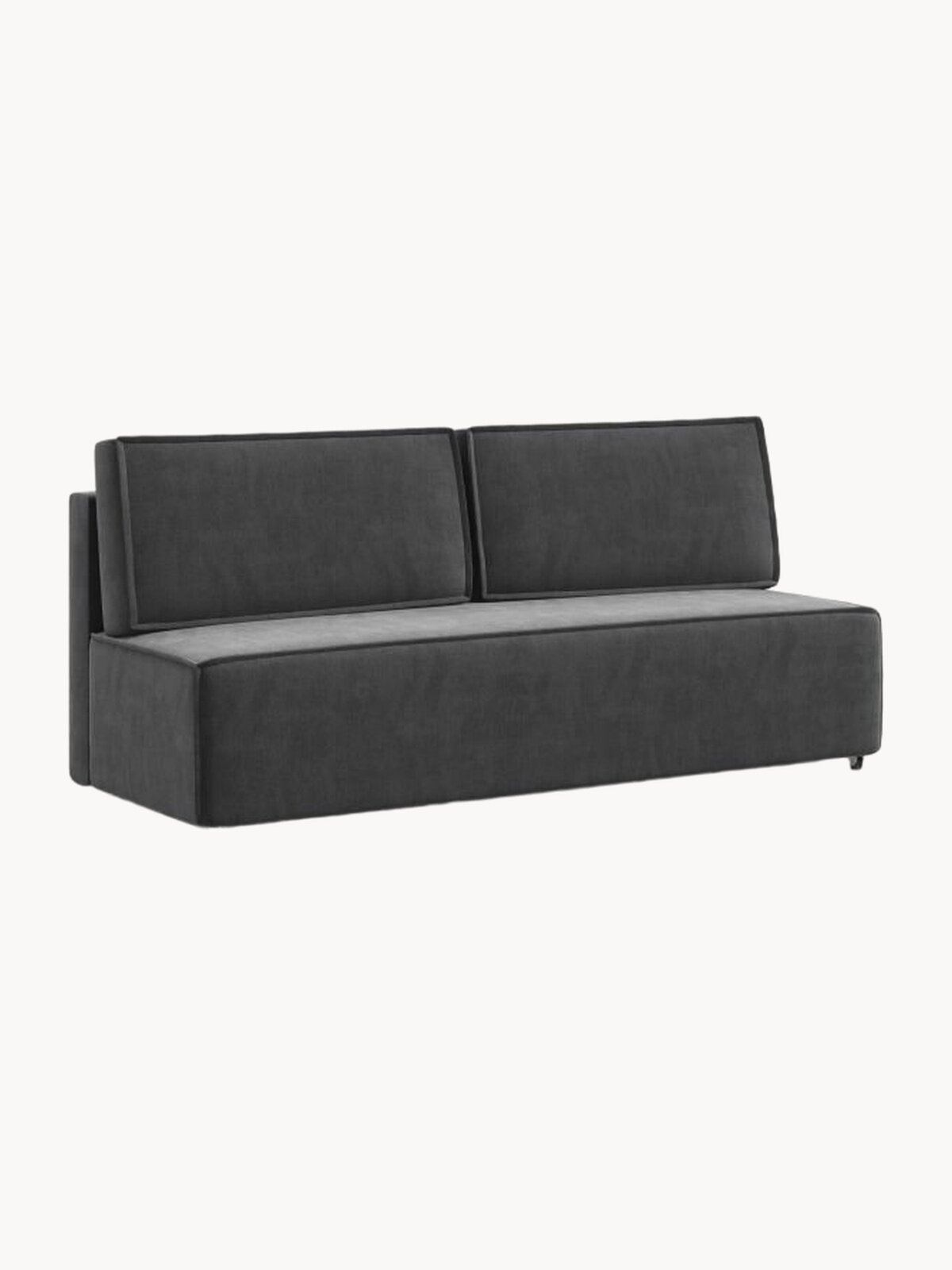 Диван-кровать Лофт Мини с ящиком для хранения, еврокнижка, велюр Monolit серый, 190х90х95 см