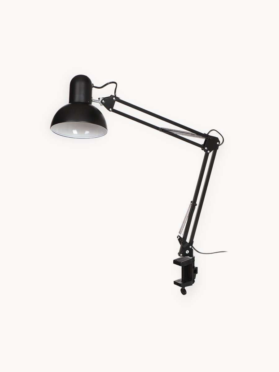 Светильник настольный на струбцине, E27, 40 Вт, черный, абажур черный, Lofter, SPE17156-24