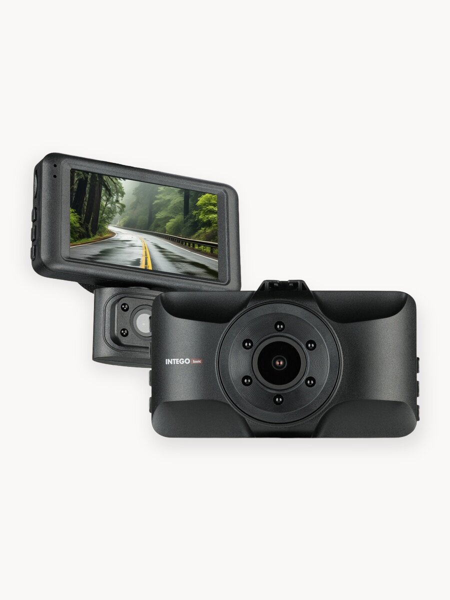 Видеорегистратор INTEGO "BASIC VX-360 Dual", 2 камеры, Full HD, черный