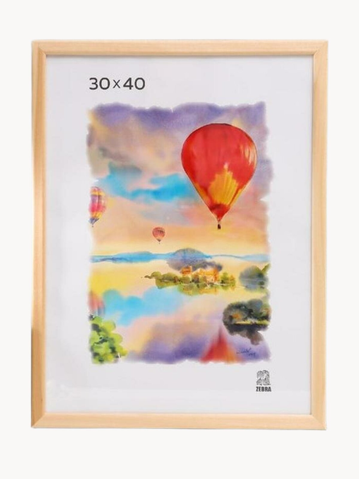 Фоторамка Zebra, дерево, экран стекло, 30х40 см (1300), ширина багета 13 мм