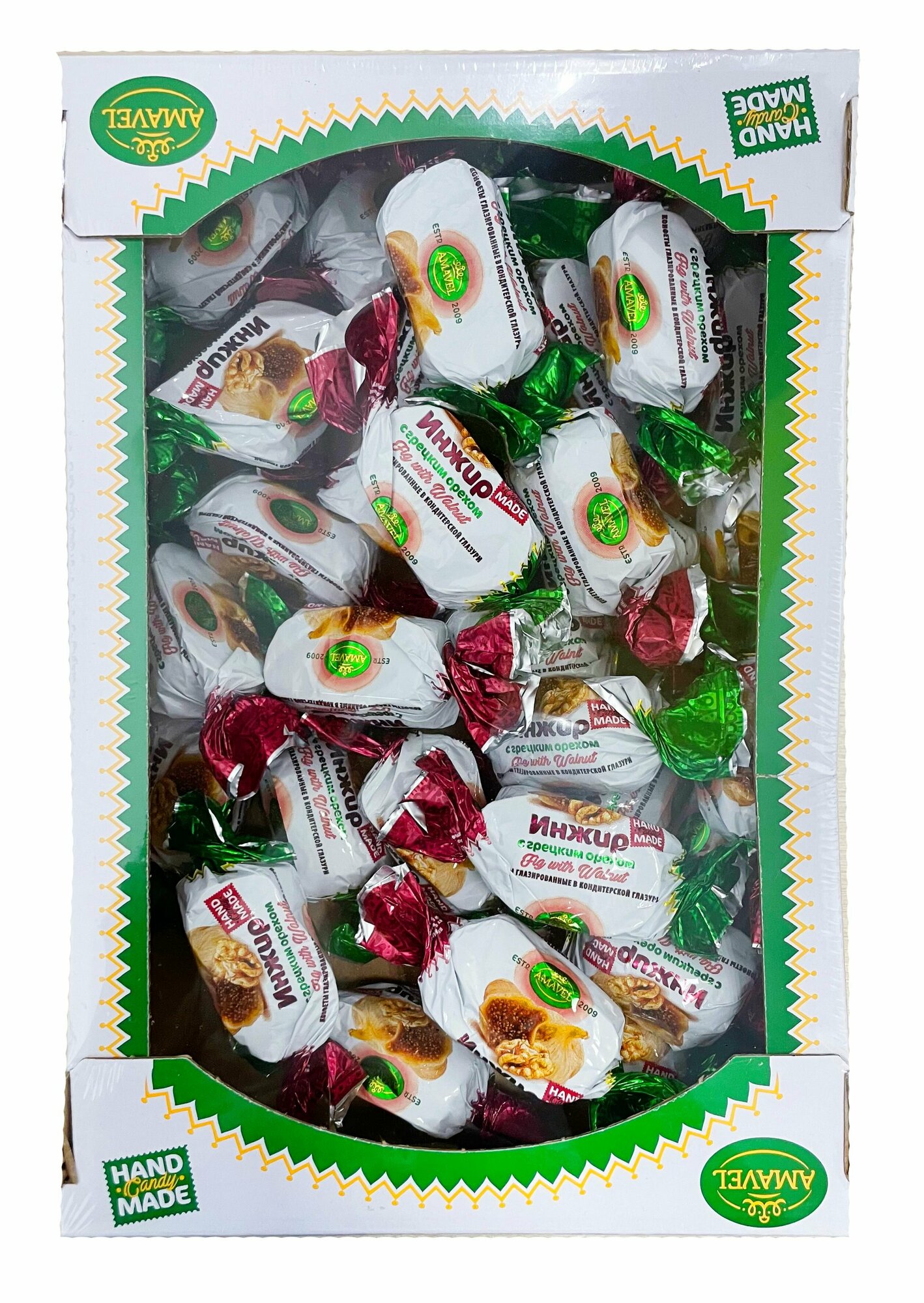 Конфеты Инжир с грецким орехом 1кг/Набор шоколадных конфет