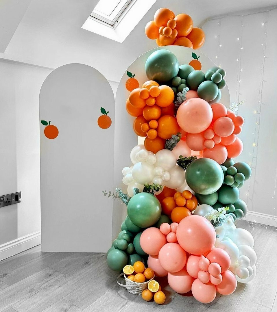 Фотозона из шаров «Сочный апельсин»