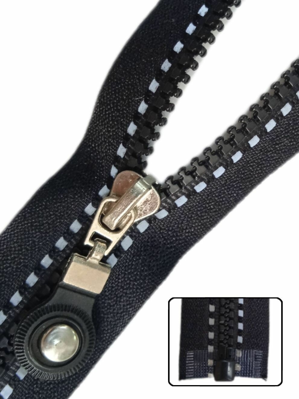 Молния трактор №5 разъемная 40см Черная,1 шт.