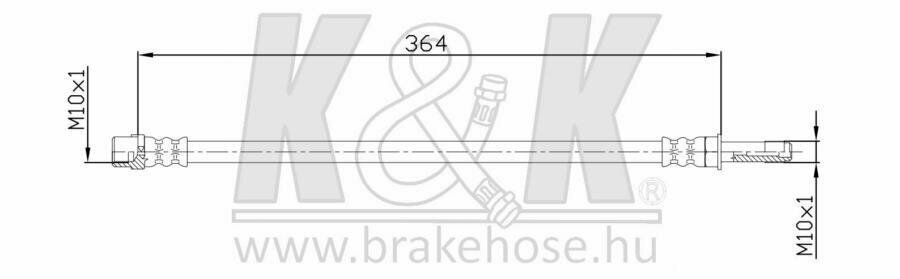 K&K FT0331 Шланг тормозной VOLKSWAGEN LT-28-46 II. box body (2DXOAE) 2.8 TDI 06.97-.