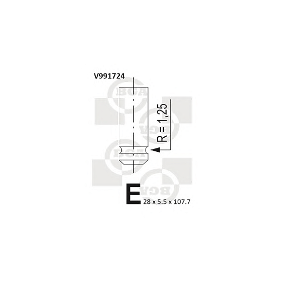 BGA V991724 (7701471379 / 7701473354) клапан выпускной Renault (Рено) k4m 690, k4m 694, k4m 696, k4m 697, k4m 698]